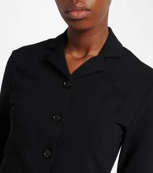 JIL SANDER Notch Neck Button-up Jersey Top