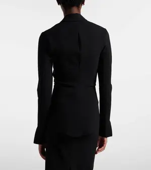 JIL SANDER Notch Neck Button-up Jersey Top