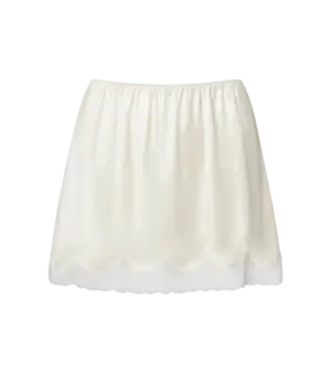Magda Butrym Lace-trimmed Silk Satin Miniskirt - White