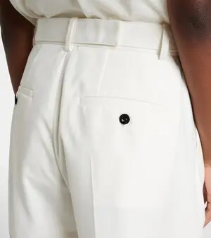 Sacai Belted Barrel-leg Pants - White