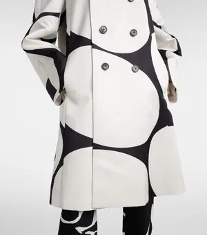 Dries Van Noten Polka Dot Double-breasted Satin Coat