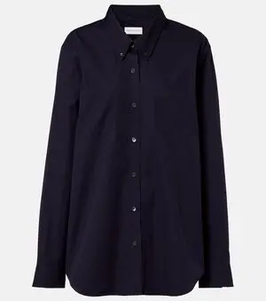 Dries Van Noten Oversized Cotton Poplin Shirt - Blue