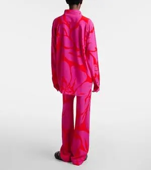 Dries Van Noten Floral Print Viscose Pants - Pink