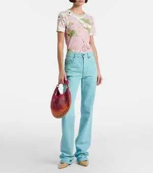 Chloé Summer Banana Medium Raffia Shoulder Bag - Orange