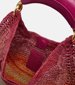 Chloé Summer Banana Medium Raffia Shoulder Bag - Orange