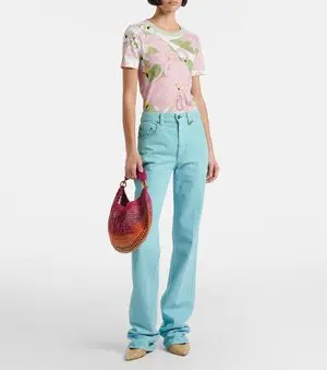 Chloé Summer Banana Medium Raffia Shoulder Bag - Orange