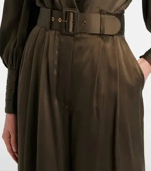 Zimmermann Belted Wide-leg Silk Pants