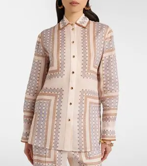 Zimmermann Printed Ramie Shirt - Beige