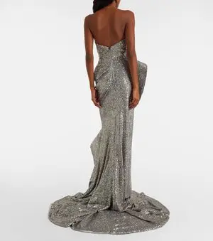 Maticevski Glorious Sequined Gown - Silver