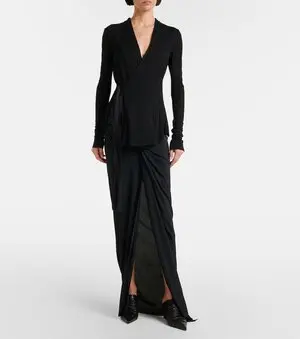 Rick Owens Lilies Jersey Maxi Skirt