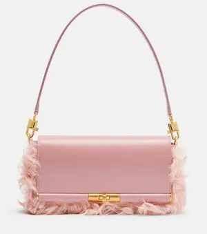 Dolce & Gabbana Marlene Small Shearling Shoulder Bag - Pink