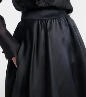Max Mara Calle Silk Midi Skirt - Black