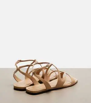 JIMMY CHOO Ayla Leather Sandals - Beige