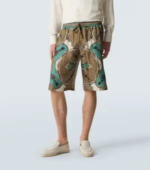 Dolce & Gabbana Printed Silk Twill Shorts - Multicoloured