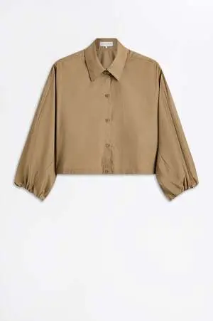 Scanlan Theodore Parachute Cotton Gather Shirt - Camel