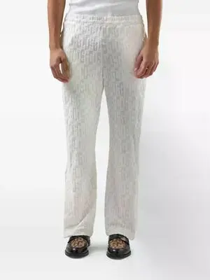 Gcds Monogram-pattern Trousers - Neutrals