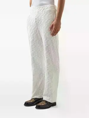 Gcds Monogram-pattern Trousers - Neutrals