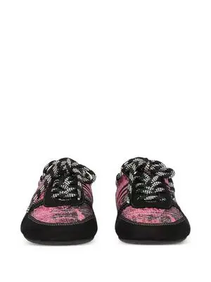 Gcds Snakeskin-print Sneakers - Pink