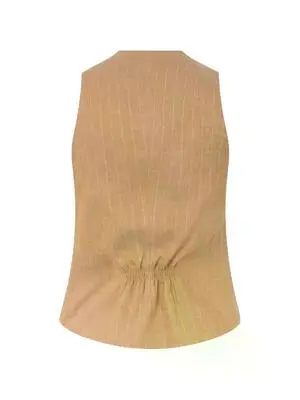 Tagliatore Striped V-neck Vest - Neutrals
