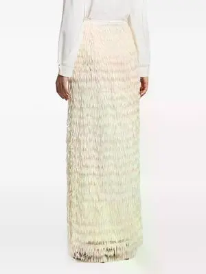 Peserico Fringed Maxi Skirt