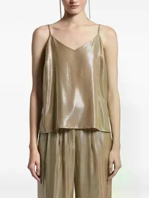 Peserico Sleeveless V-neck Top - Neutrals