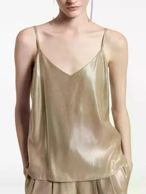 Peserico Sleeveless V-neck Top - Neutrals