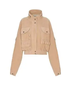 Balmain Suede Bomber Jacket - Beige