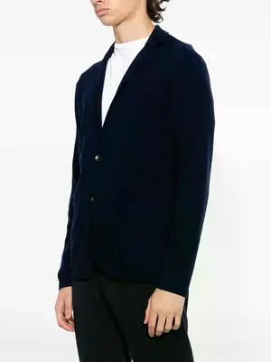 N.peal Notched Collar Long-sleeve Cardigan