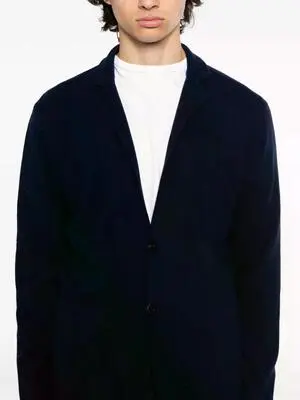 N.peal Notched Collar Long-sleeve Cardigan
