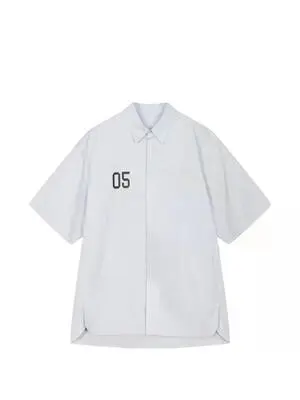 CROQUIS Logo-embroidered Short-sleeve Shirt - Grey