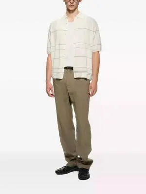CROQUIS Striped Collared Polo Shirt - Neutrals