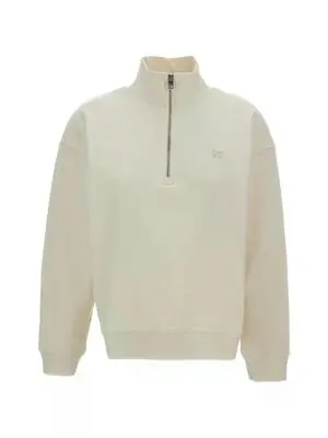 Maison Kitsuné Ribbed-trim Half-zip Sweatshirt - Neutrals