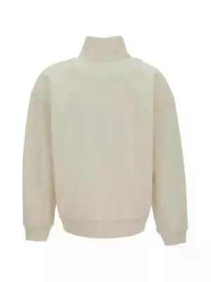 Maison Kitsuné Ribbed-trim Half-zip Sweatshirt - Neutrals
