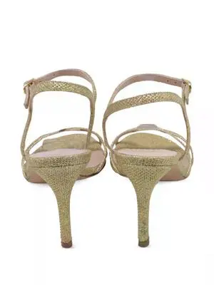STUART WEITZMAN Starla Glitter Ankle-strap Sandals