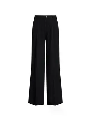 Ralph Lauren Georgette Pleated Wide-leg Trousers - Black