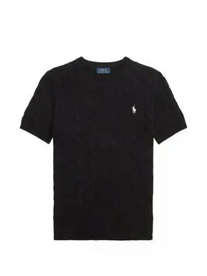 Polo Ralph Lauren Cable-knit Logo T-shirt - Black