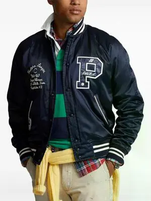 Polo Ralph Lauren Satin Letterman Bomber Jacket
