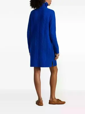 Polo Ralph Lauren Cable-knit Roll-neck Mini Dress - Blue
