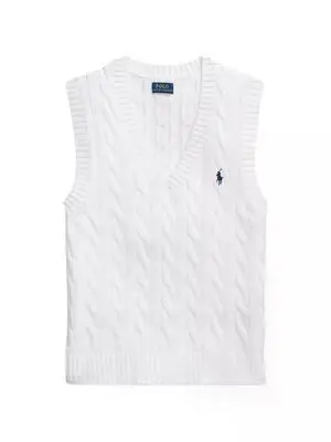 Polo Ralph Lauren Cable-knit V-neck Vest - White