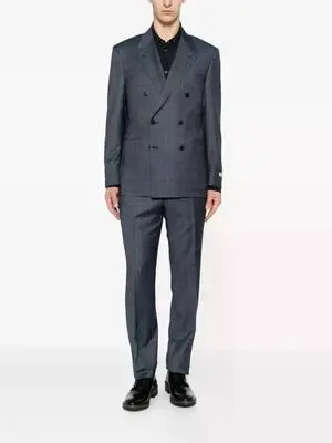 Canali Double-breasted Pinstripe Suit - Blue
