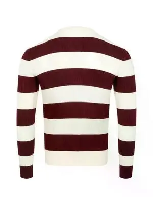 Moncler Striped Crew-neck Sweater - Red