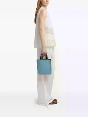 Marni Museo Color-block Leather Tote Bag - Blue