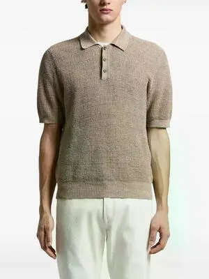 Peserico Buttoned Polo - Brown