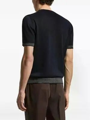 Peserico Ribbed Trim T-shirt - Blue
