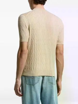 Peserico Ribbed Knit Short-sleeve T-shirt - Neutrals