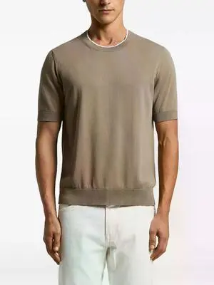 Peserico Crew Neck T-shirt - Brown