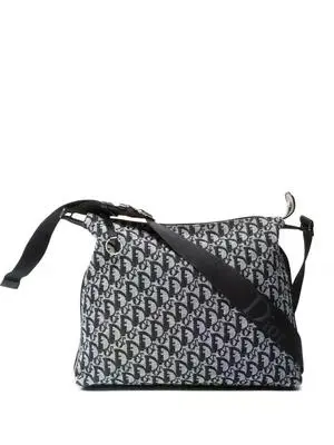 Dior 2000s Trotter Canvas Shoulder Bag - Blue