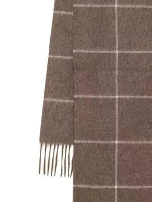 N.peal Check Cashmere Scarf - Neutrals