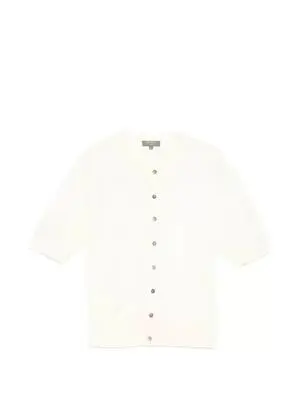 N.peal Cashmere Short-sleeve Cardigan - Neutrals