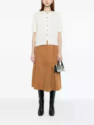 N.peal Cashmere Short-sleeve Cardigan - Neutrals